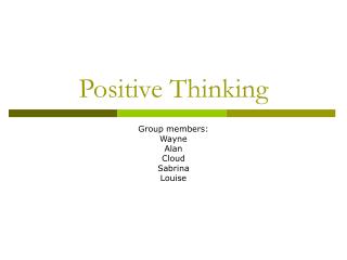 PPT - Positive Thinking PowerPoint Presentation, free download - ID:1006680
