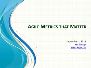 PPT - Agile Metrics that Matter PowerPoint Presentation, free download ...