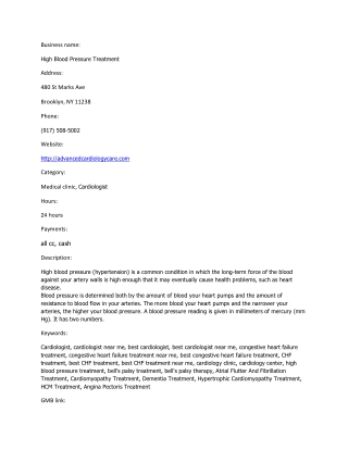 High Blood Pressure Trea Online Presentations Channel