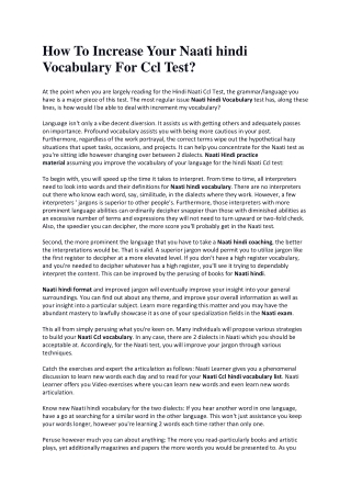 Hindi Naati Ccl Test Online Presentations Channel