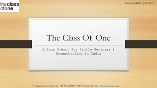 The Class Of One Online Presentations Channel