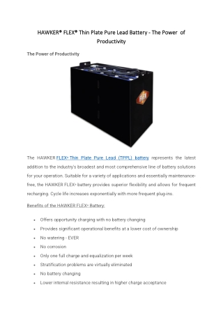 Hawker Power Source Online Presentations Channel