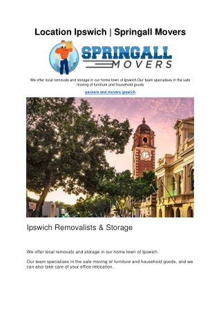 Springall Movers Online Presentations Channel