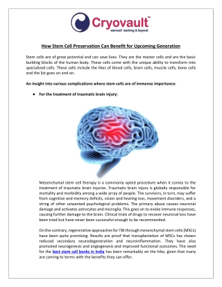 Cryovault Biotech Online Presentations Channel