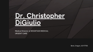 Dr. Christopher DiGiulio Online Presentations Channel