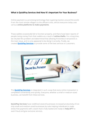 QuickPay Services Online Presentations Channel