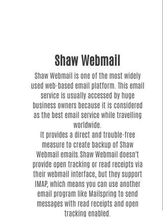 Shaw Webmail Online Presentations Channel