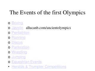 PPT - The Events of the first Olympics PowerPoint Presentation, free ...
