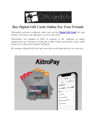 Gift cardsify Online Presentations Channel