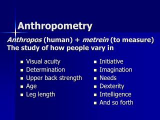 PPT - Anthropometry PowerPoint Presentation - ID:5476396