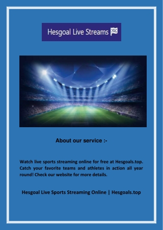 PPT - Hesgoal Live Sports Streaming Online | Hesgoals.top PowerPoint ...