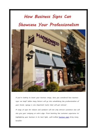 PPT - How Business Signs Can Showcase Your Professionalism PowerPoint ...