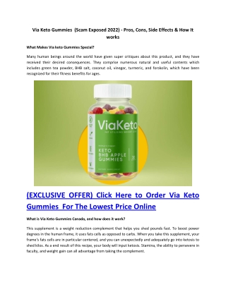 Via Keto Gummies Online Presentations Channel