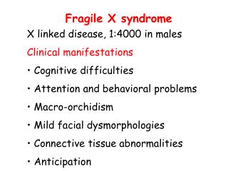 PPT - Fragile X Syndrome PowerPoint Presentation - ID:6681933