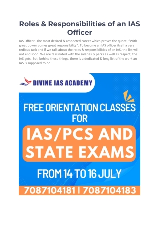 PPT - Roles & Responsibilities of an IAS Officer PowerPoint ...