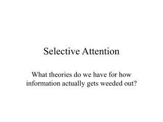 PPT - Selective Attention PowerPoint Presentation, free download - ID:1144913
