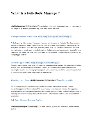 Body Therapy Online Presentations Channel