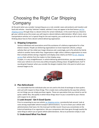 PPT - Choosing the Right Car Shipping Company PowerPoint Presentation ...