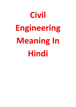 Civil Engineering in Hindi Online Presentations Channel
