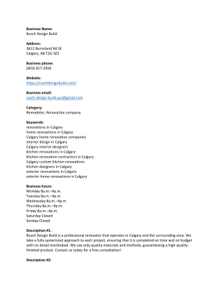 Rusch Design Online Presentations Channel