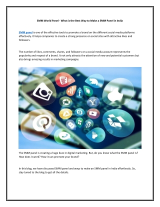 SMM World Panel Online Presentations Channel