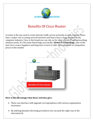 PPT - Benefits of Cisco Router PowerPoint Presentation, free download ...