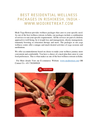 PPT - Best Residential wellness packages in Rishikesh, India - Modi ...