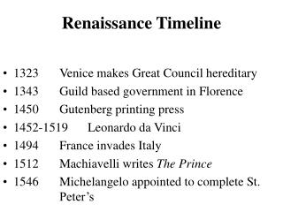 PPT - Renaissance Timeline PowerPoint Presentation, free download - ID ...