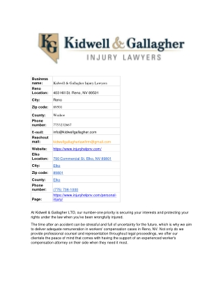 PPT - Kidwell & Gallagher Injury Lawyers PowerPoint Presentation, free ...