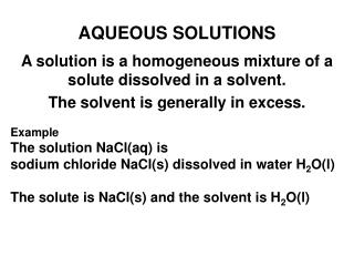 Non Aqueous Solution