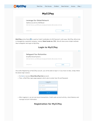 MyCCPay customer service Online Presentations Channel