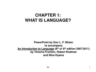 PPT - CHAPTER 1: WHAT IS LANGUAGE? PowerPoint Presentation, free ...