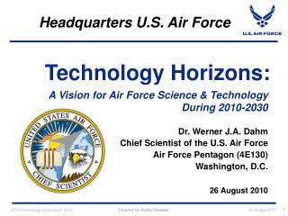 PPT - A Vision for Air Force Science & Technology During 2010-2030 ...