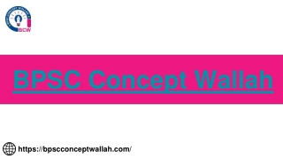 BPSC Concept Wallah Online Presentations Channel