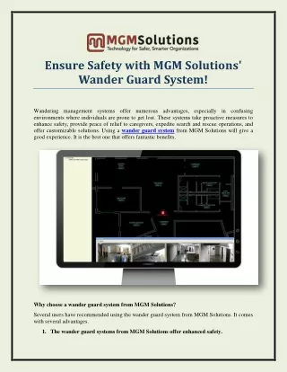 PPT - Ensure Safety with MGM Solutions' Wander Guard System! PowerPoint ...