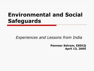 PPT - Environmental and Social Safeguards PowerPoint Presentation, free ...