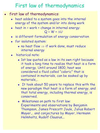 PPT - First law of thermodynamics PowerPoint Presentation, free ...