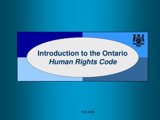 PPT - Introduction to the Ontario Human Rights Code PowerPoint ...