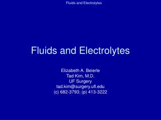 PPT - Fluids and Electrolytes PowerPoint Presentation, free download ...