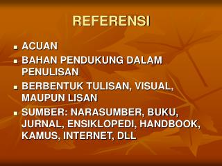PPT - REFERENSI PowerPoint Presentation, free download - ID:1449000