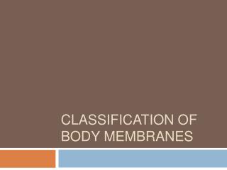 PPT - Classification of Body Membranes PowerPoint Presentation, free ...