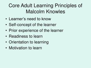 PPT - Malcolm Knowles Adult Learning Theory PowerPoint Presentation ...