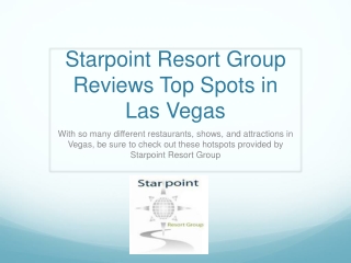 Starpoint Resort Group Online Presentations Channel