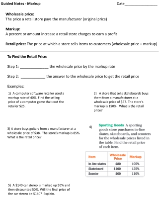 PPT - Wholesale price: The price a retail store pays the manufacturer ...