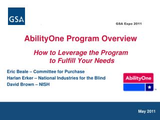 PPT - AbilityOne Program Overview How to Leverage the Program to ...