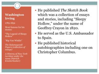 PPT - Washington Irving PowerPoint Presentation, free download - ID:1504547