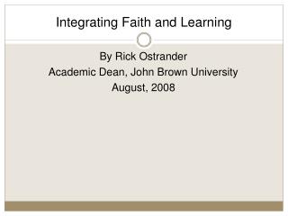PPT - Integrating Faith and Learning PowerPoint Presentation, free ...