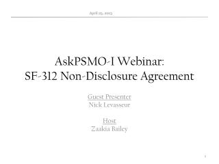 PPT - AskPSMO -I Webinar: SF-312 Non-Disclosure Agreement PowerPoint ...
