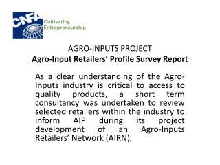 PPT - Agro-Inputs Project Agro-Input Retailers’ Profile Survey Report ...