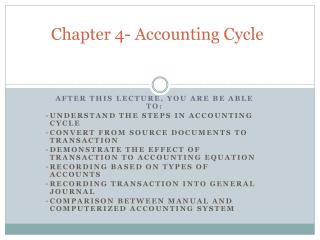 PPT - Chapter 4- Accounting Cycle PowerPoint Presentation, free ...